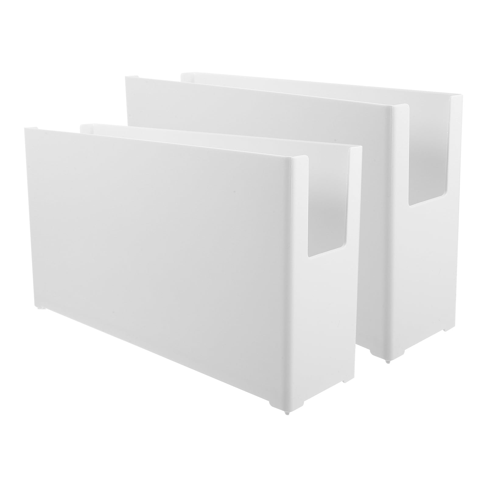 2 Pcs Storage Box File Holder Magazine Stand Plastic Organizer Folders ...