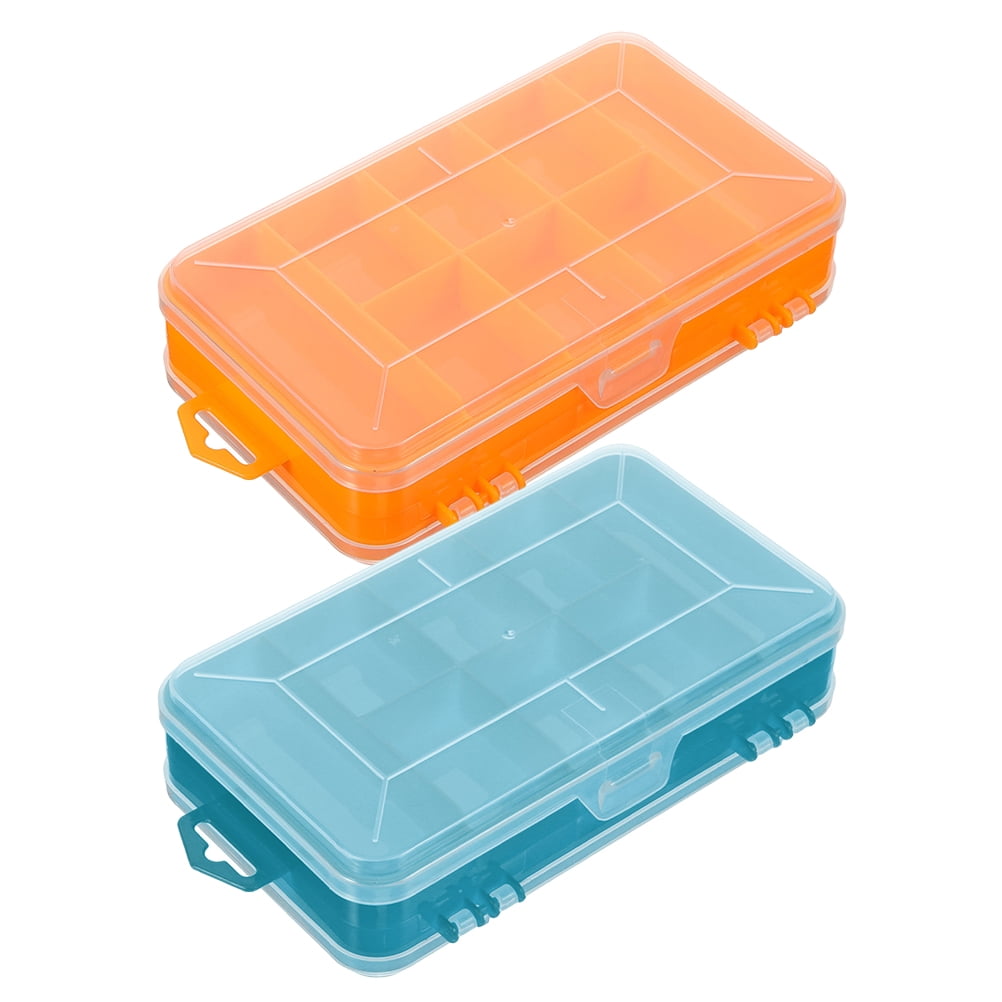 2 Pcs Storage Box Nuts and Bolts Organizer Bins with Cover Craft Clear ...