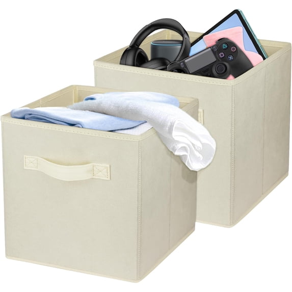 2 Pcs Storage Cubes, 10.5 Inch Collapsible Fabric Bins for Organization ...