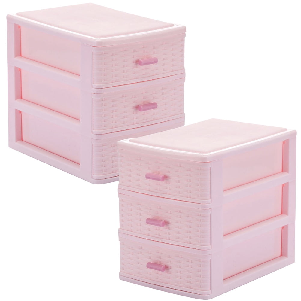 MLINS 2Pcs Three Layer Drawer Storage Boxes Desktop Dresser Organizers ...