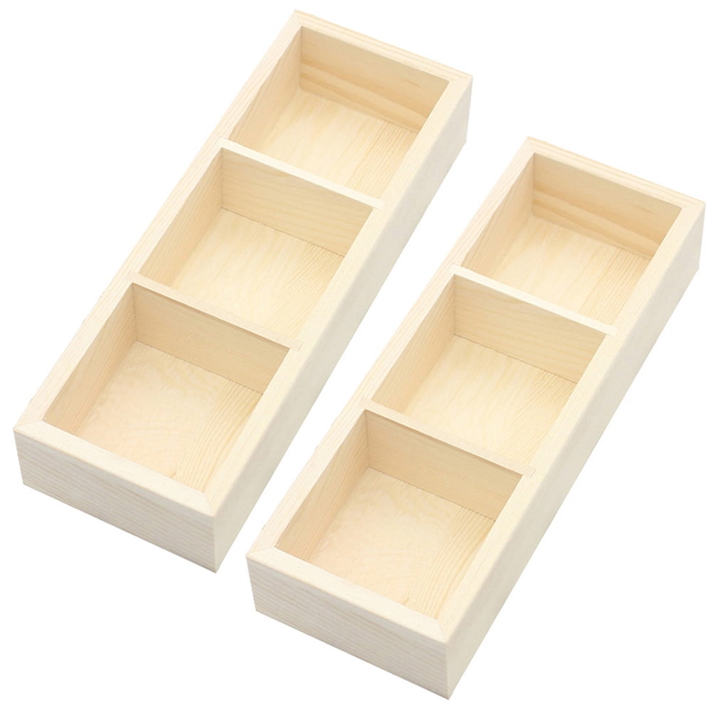2 Pcs Storage Wooden Box Tea Containers Small Sugar Packets Bin Holder ...