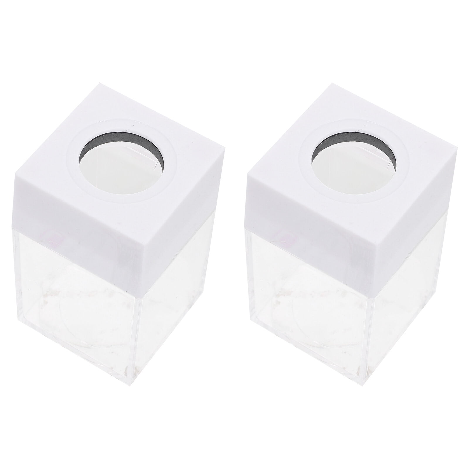 2Pcs White Paper Clip Holder Box for Desk Office Binder Clip Organizer ...