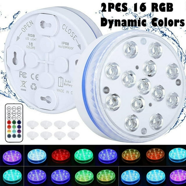 2 Pcs Submersible LED Lights ，LED Pool Lights for Above Ground Pools ...