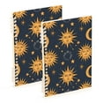 2 Pcs Sun Faces and Moon Spiral Notebooks 60 Sheets 120 Pages A5 ...
