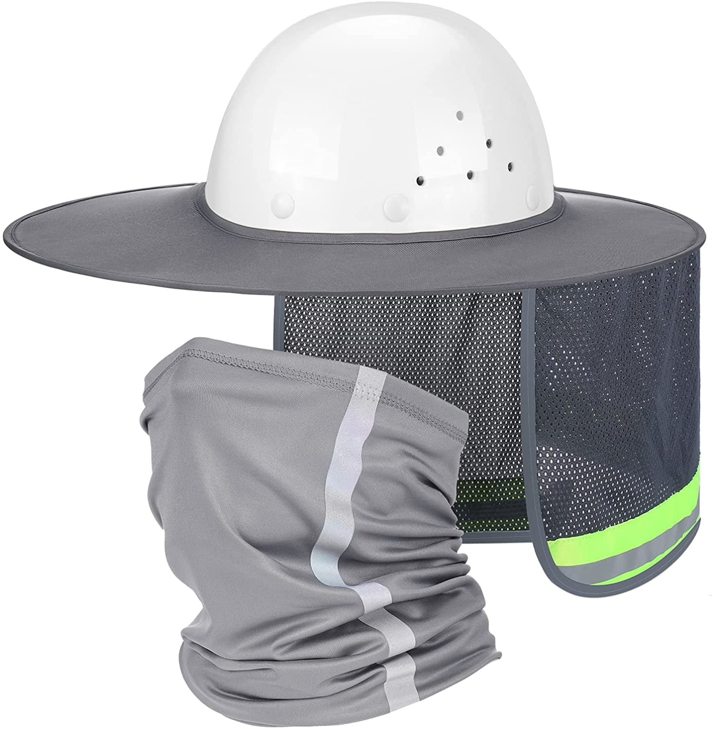 2 Pcs Sun Hard Hat Neck Protection High Visibility Full Brim Mesh Sun ...