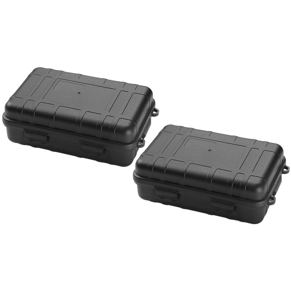 2 Pcs Survival Kit Container Dry Storage Crate Tool Case Black ...