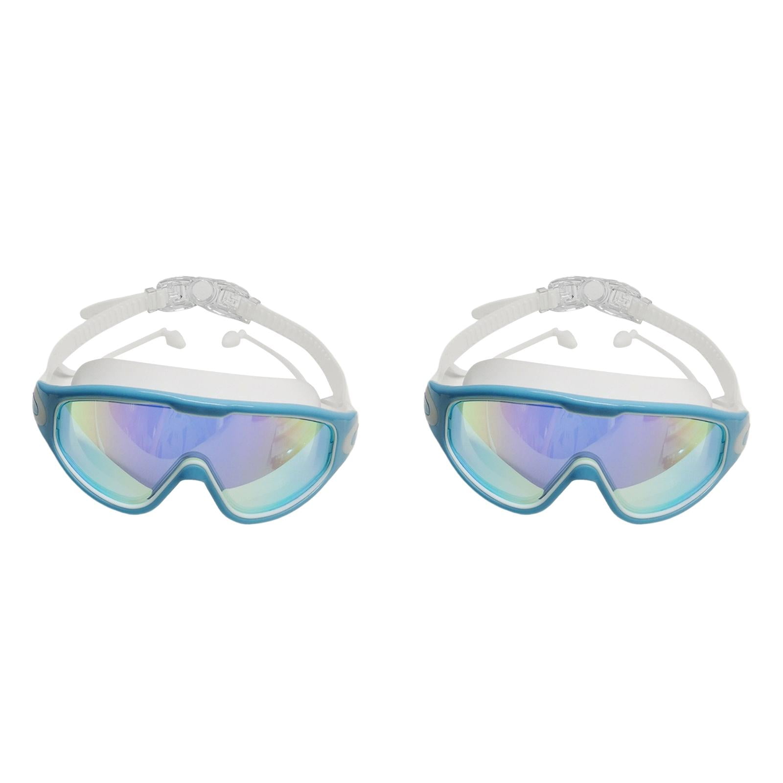 2 Pcs Swim Goggles for Adults Wide View, Anti Fog and UV Swimming ...