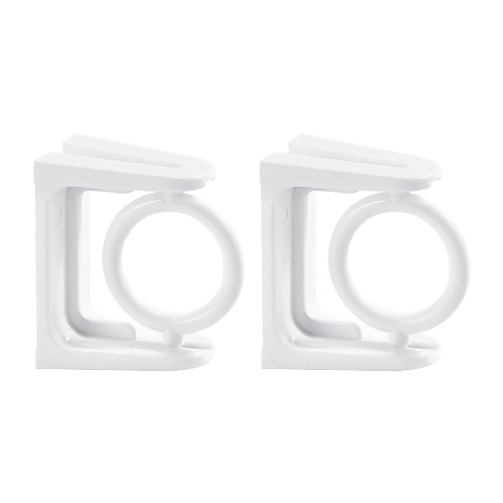 2 Pcs Swivel Pole Bracket Hooks for Curtains Home Rod Holders ABS ...