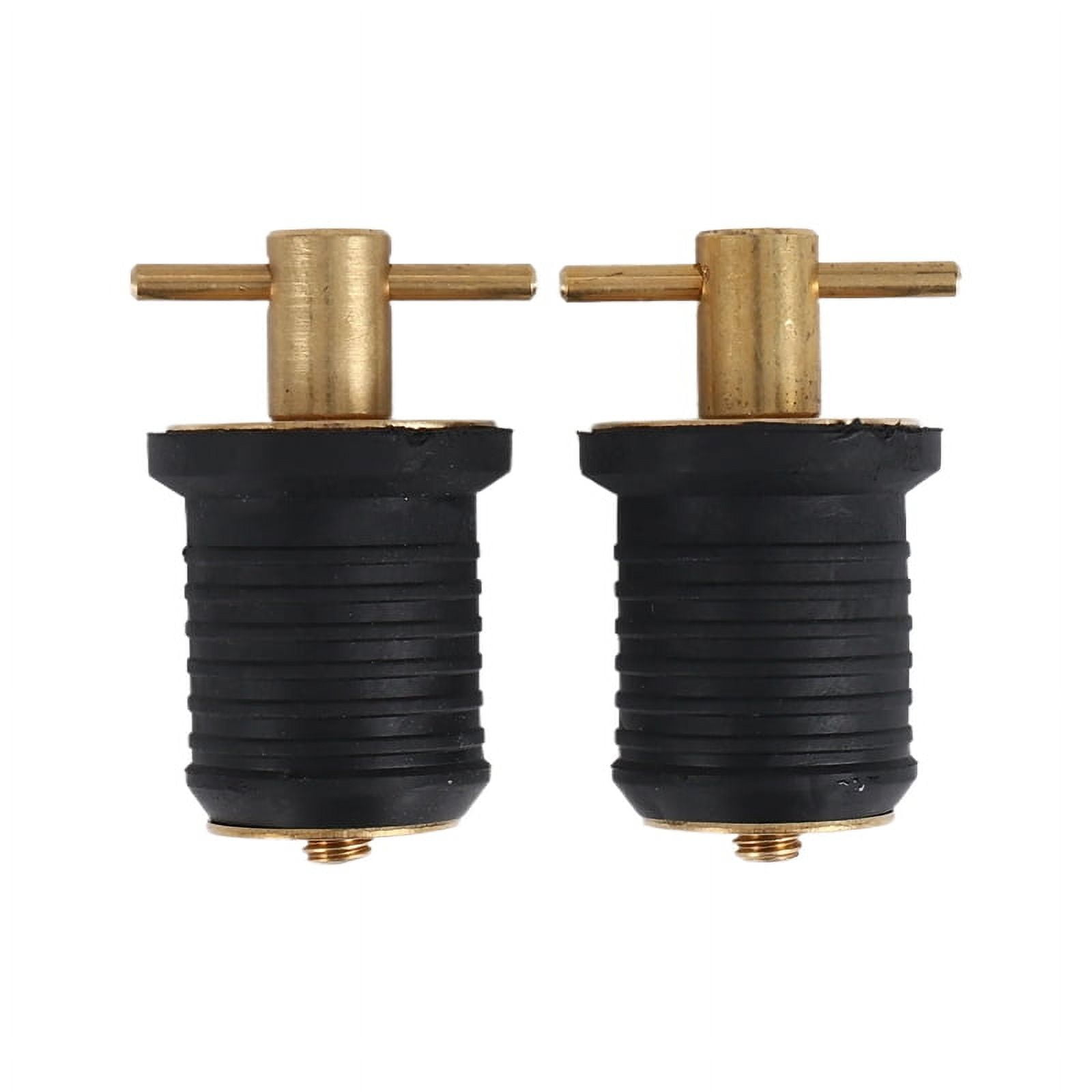 2 Pcs T-Handle Drain Plug Twist-Turn Marine Boat Plugs Rubber with ...