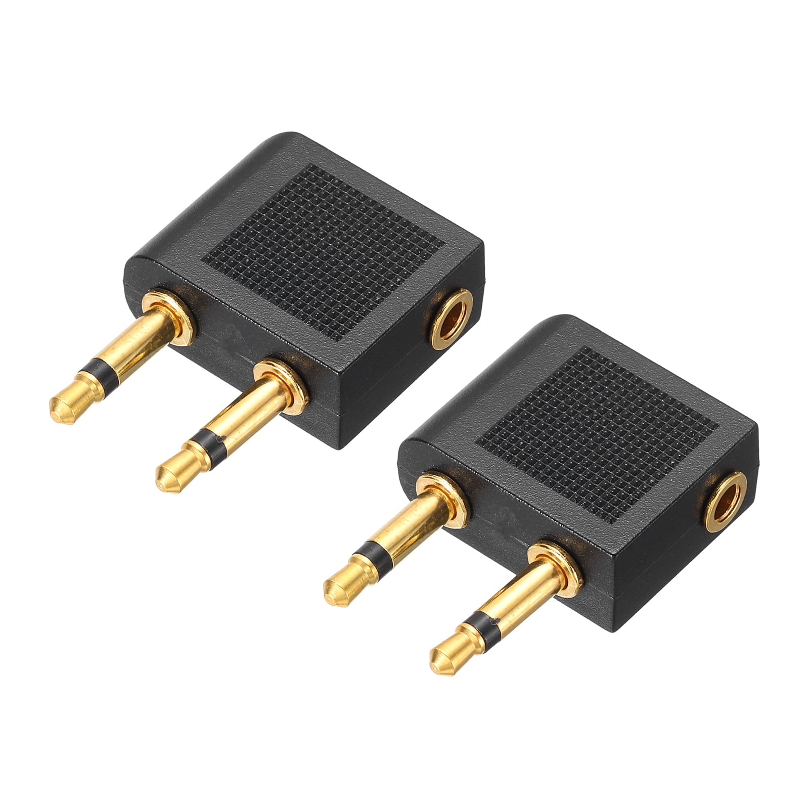 2 Pcs TS3.5mm Male to 3.5mm Female Zinc Alloy Gold-Plated Adapter ...