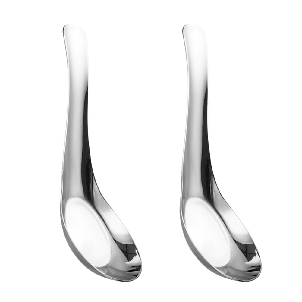 2 Pcs Tablespoon Porridge Asian Soup Spoons Decor Kids Oriental Rice ...