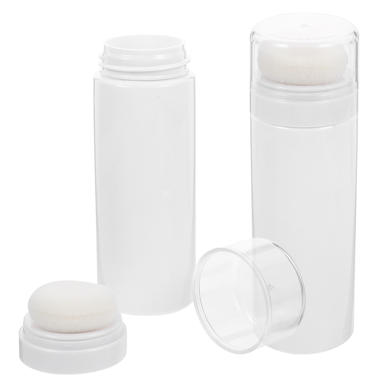 2 Pcs Talcum Powder Bottle Puff Baby Box Storage Container Toddler Pp ...