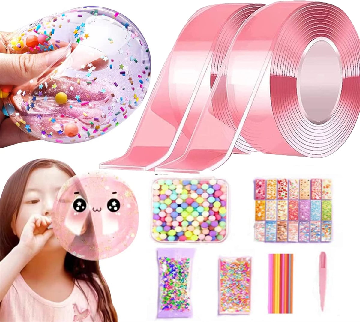 2 Pcs Tape Bubbles Kit, Double Sided Tape Plastic Bubbles Tape, Nano ...