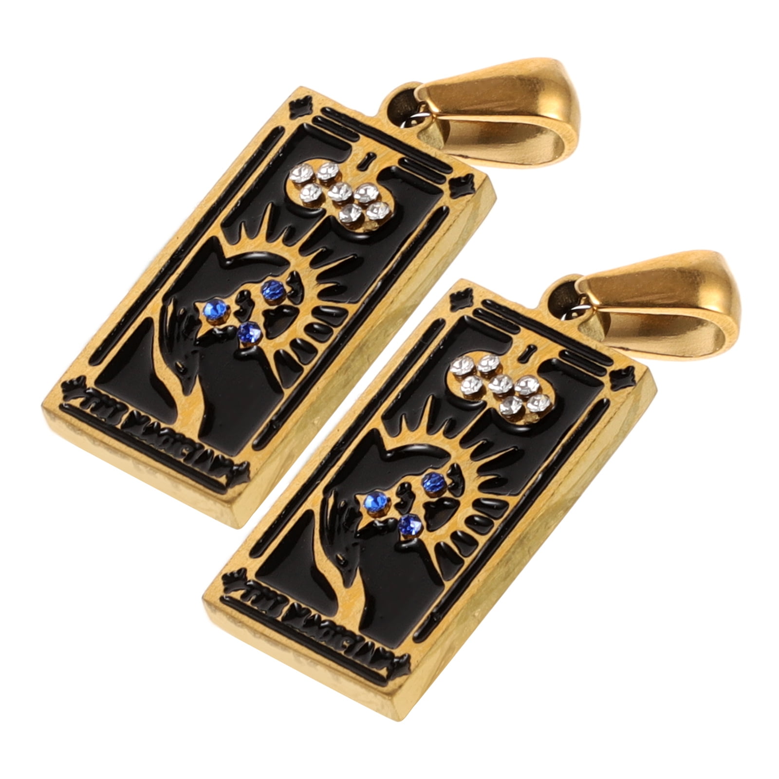 2 Pcs Tarot Card Pendant Jewelry Making Charm Good Luck Charms Amulet ...