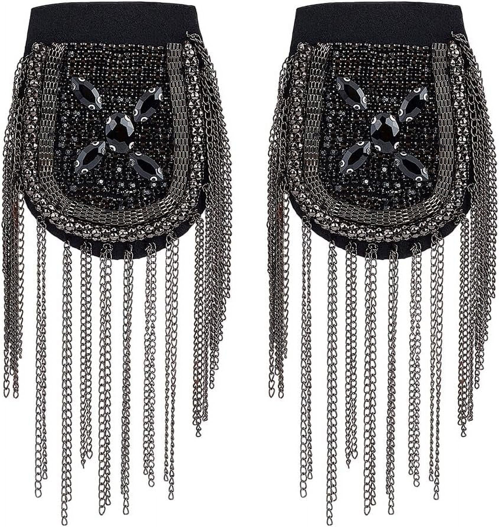 2 Pcs Tassel Shoulder Epaulet Shoulder Iron Tassel Epaulets Punk ...