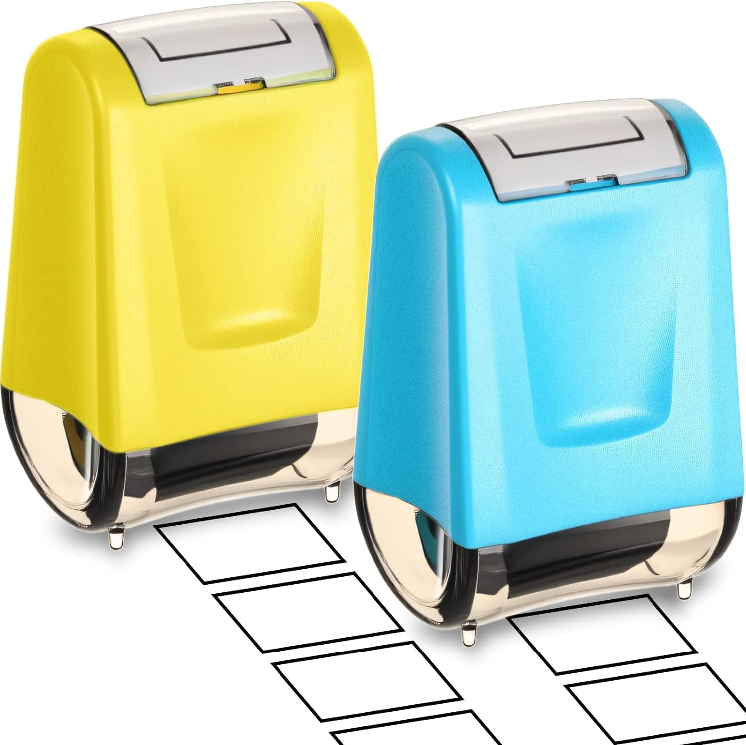 2 Pcs Teacher Stamps Square Grids Frames Refillable Self Ink Writing ...