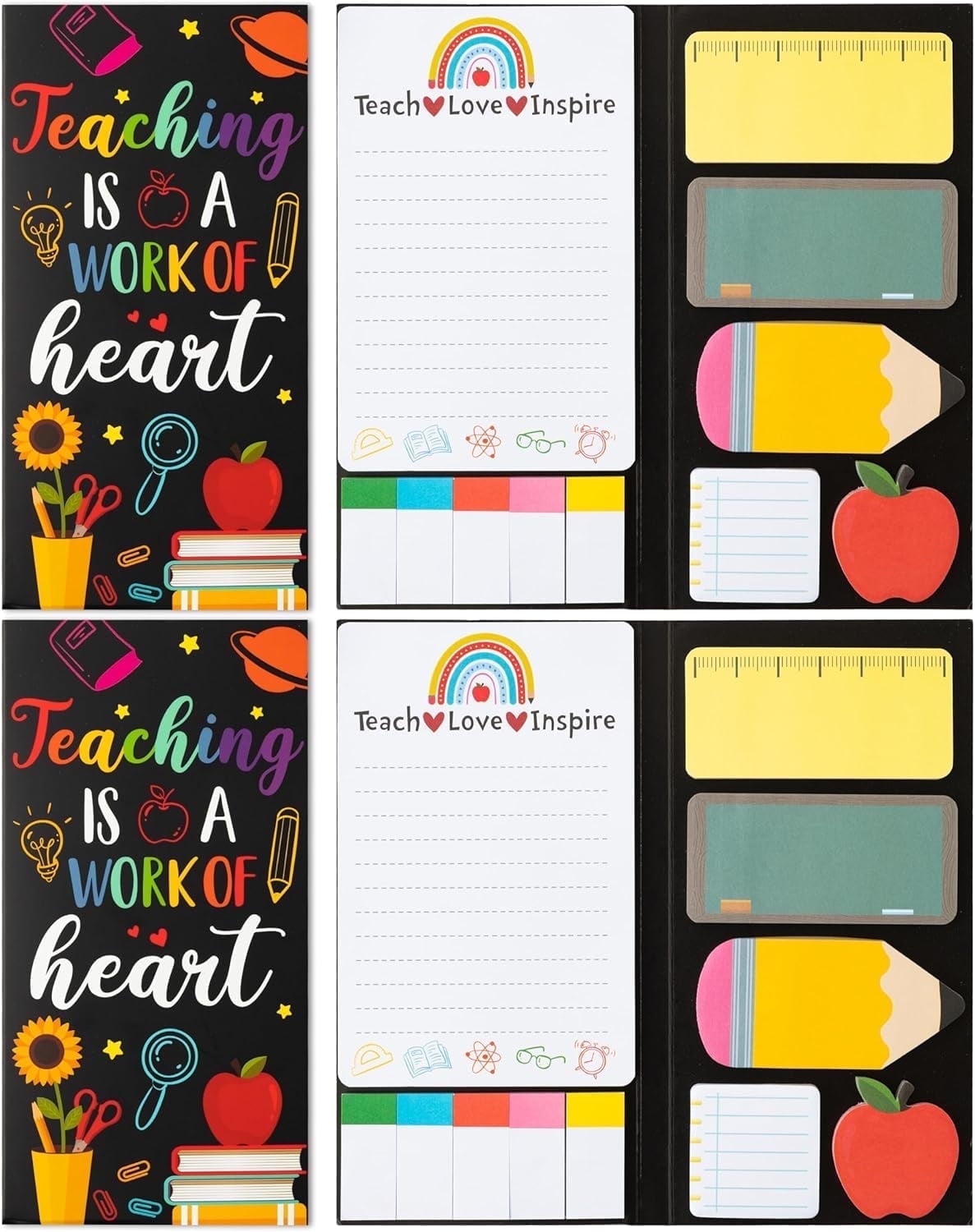 Style-Carry 2 Pcs "Teaching Is a Work of Heart" Multicolor Sticky Notes ...
