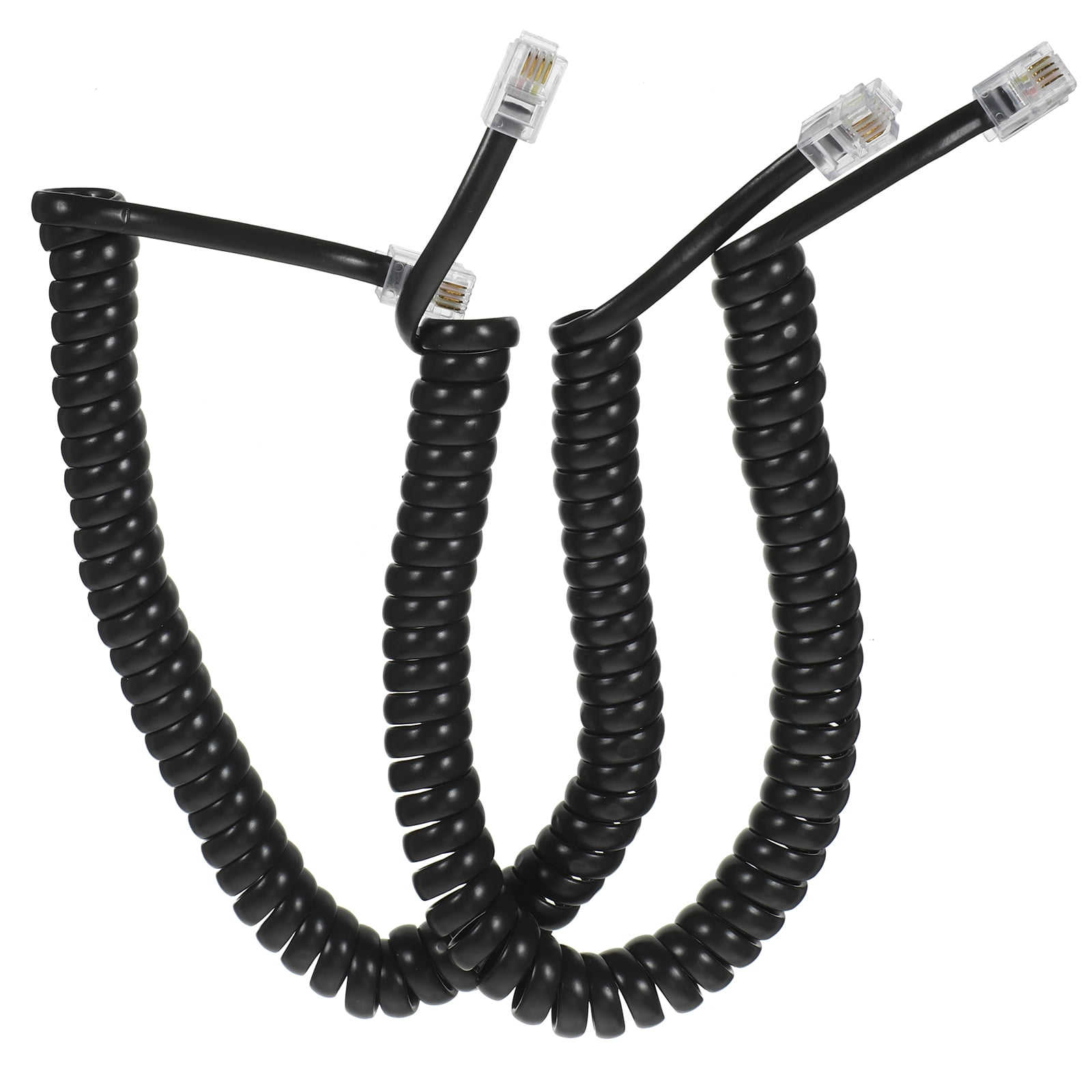2 Pcs Telephone Cord Landline Spring Spiral Cords Cables for Black ...