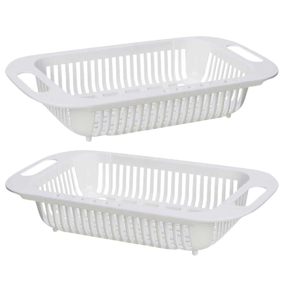 2 Pcs Telescopic Vegetable Basket Sink Extendable Strainer Fruit Drain ...