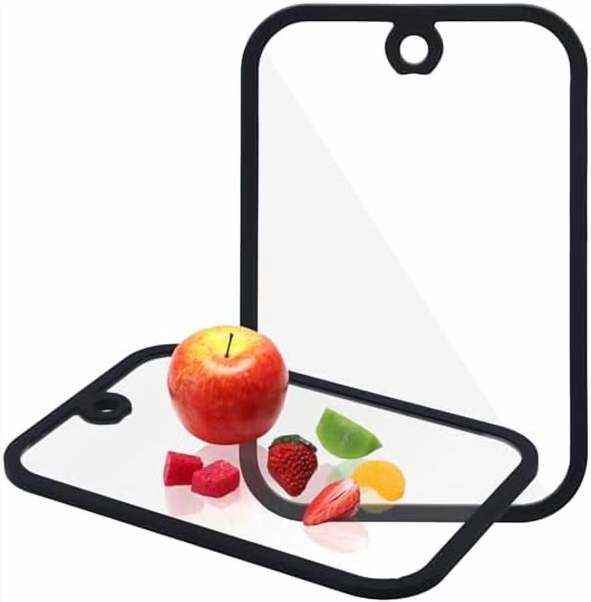 2 Pcs Tempered Glass Cutting Board Set 0.31inch Thick Tempered Glass ...