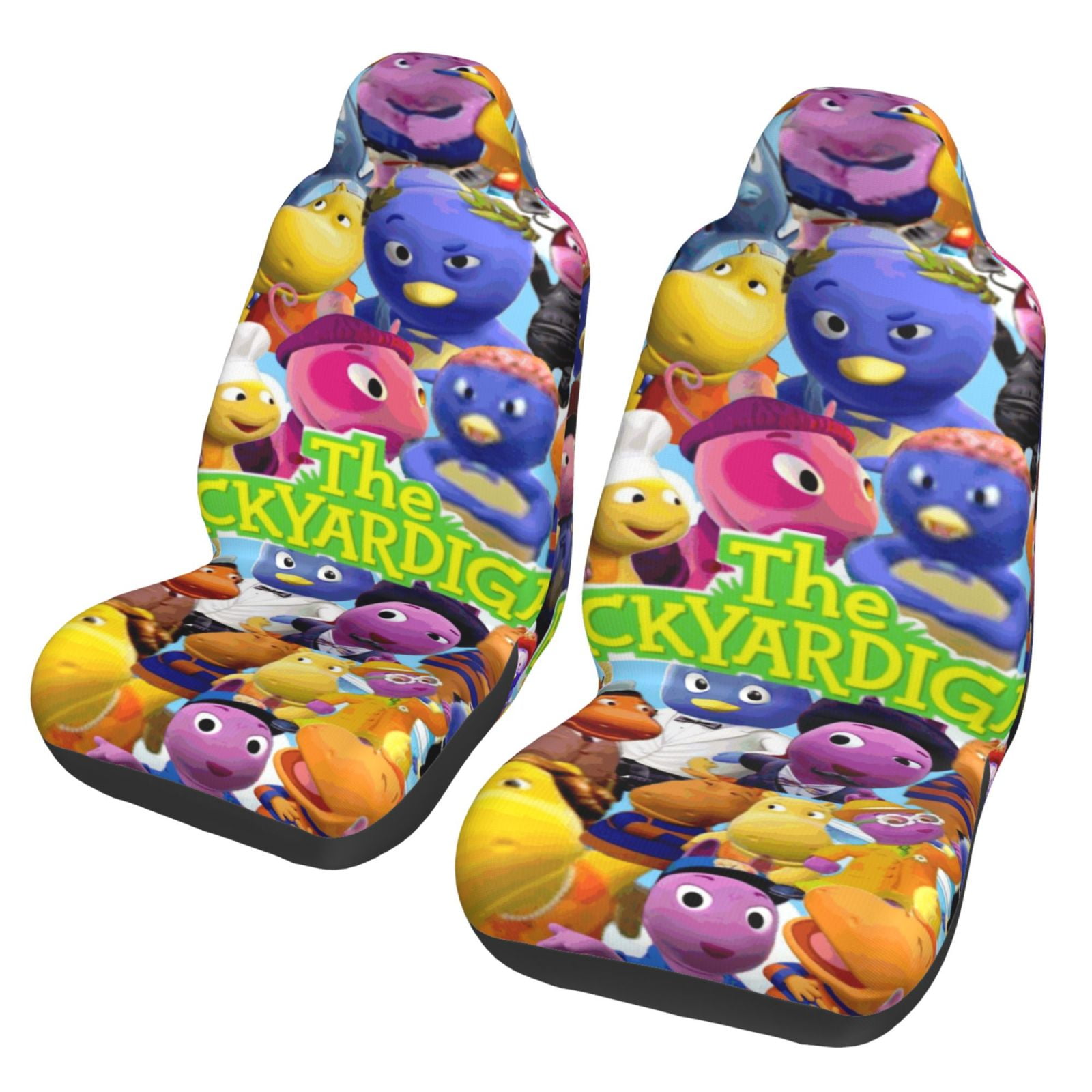 2 Pcs The Backyar-Diga Car Seat Covers Cartoon Car Interior Seat ...