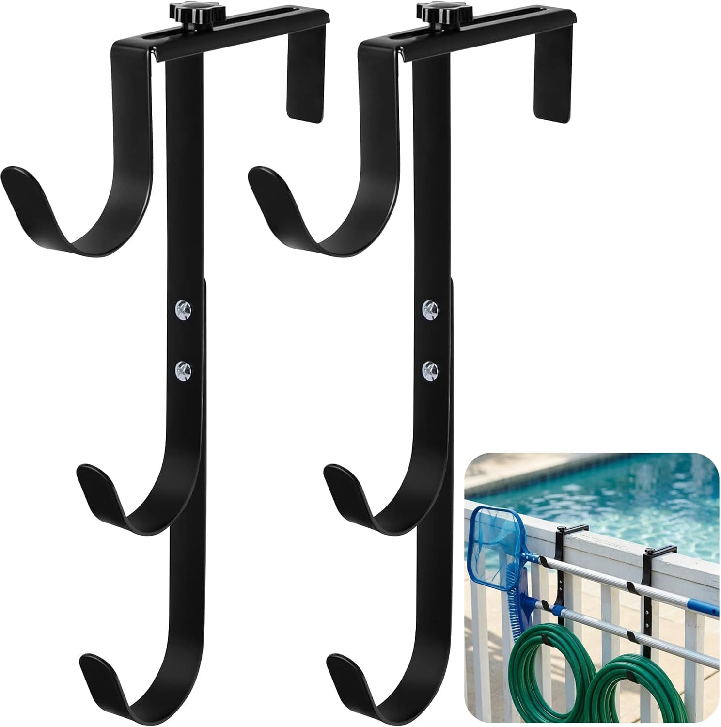 2 Pcs Three-layer Pool Fence Hooks for Pool Equipment,Adjustable Pool ...