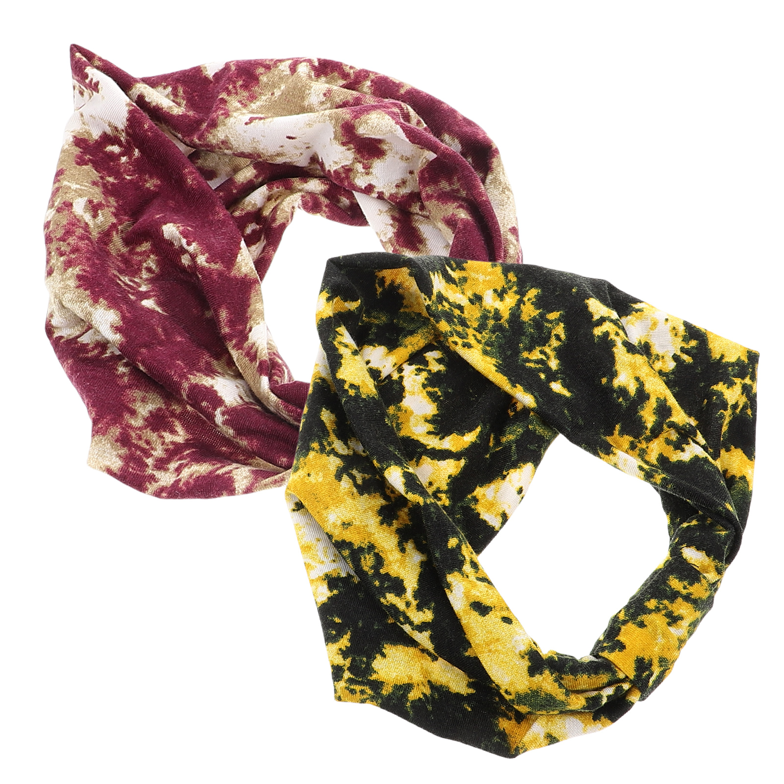 2 Pcs Tie Dye Yoga Headband Bandanas Square Headband Running Hairband ...