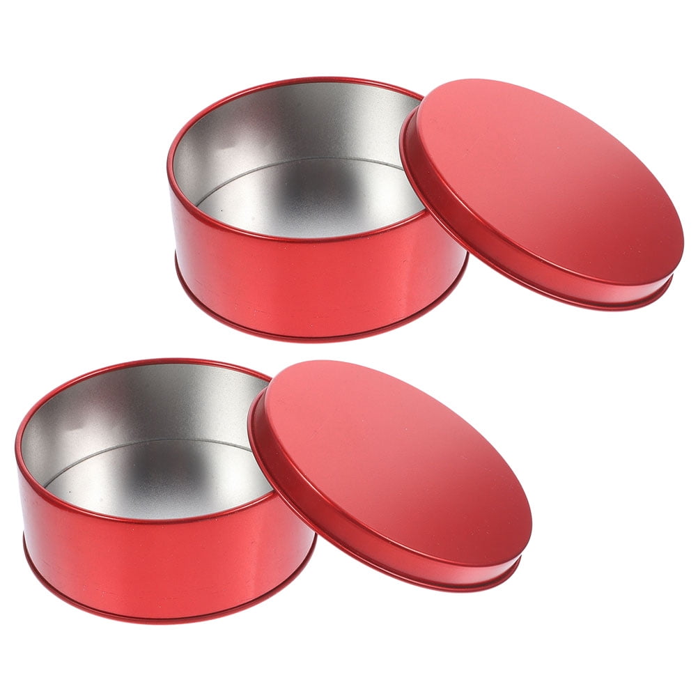 2 Pcs Tinplate Box Candy Jar Spice Jar Tea Jar Christmas Candy Boxes ...