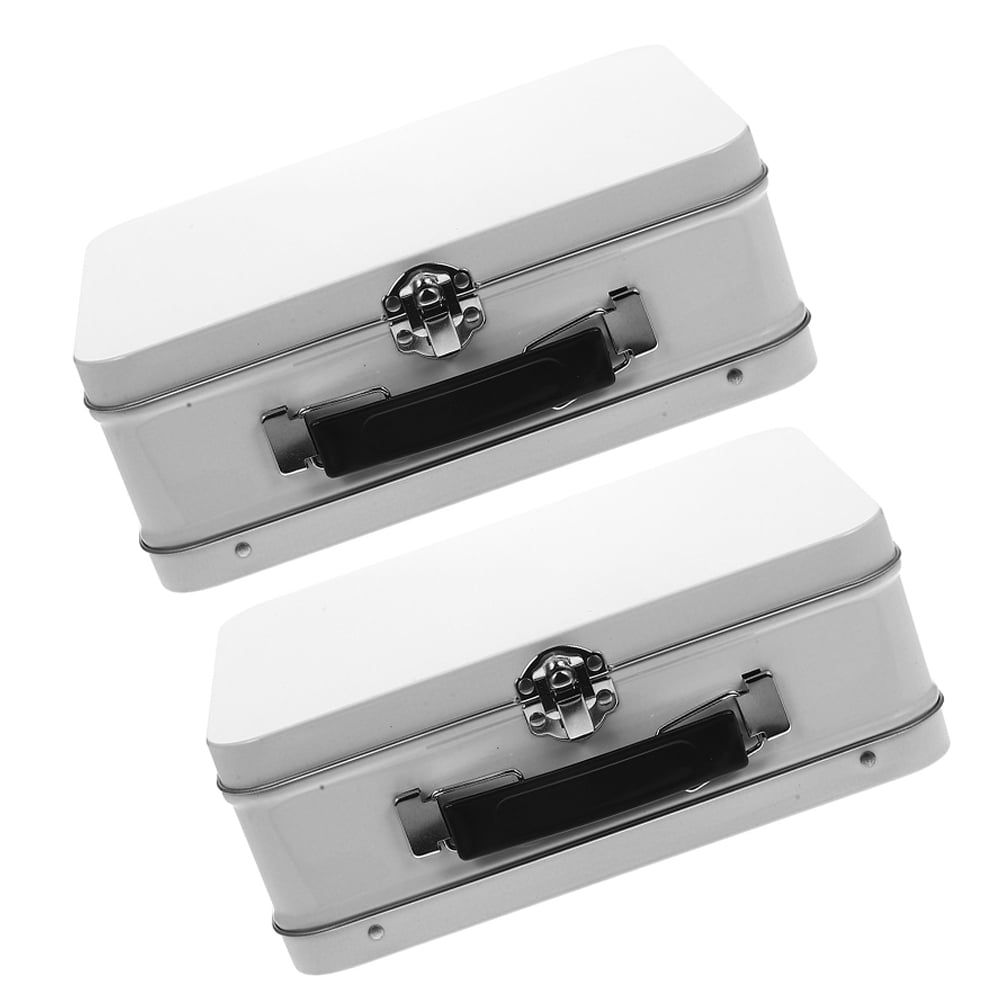 2 Pcs Tinplate Box Desktop Storage Boxes Tinplate Storage Box Crafts ...
