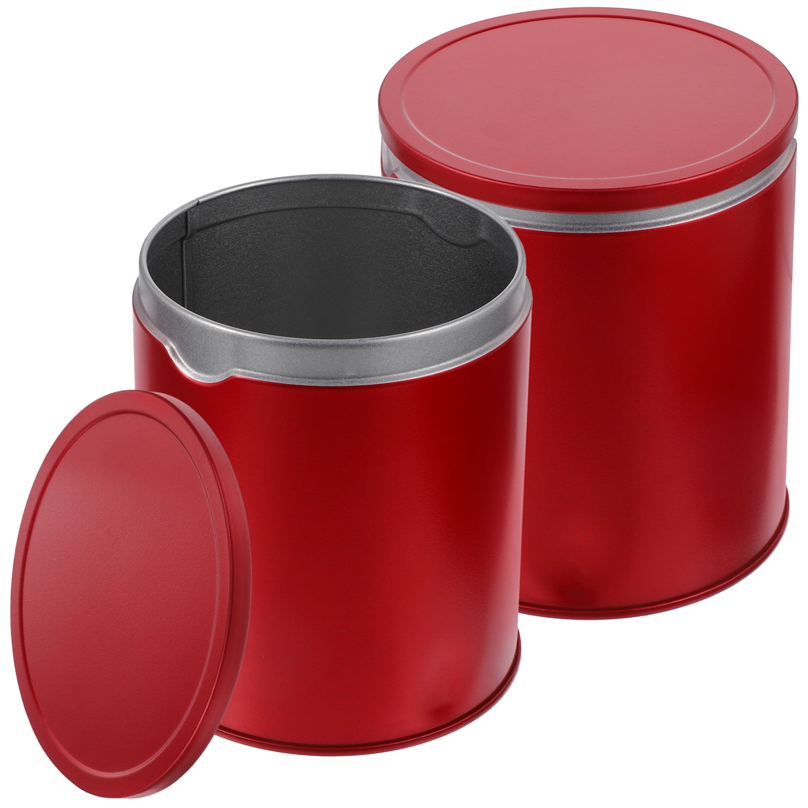 Red Airtight Food Storage Containers with Lids for Home Use Tinplate ...