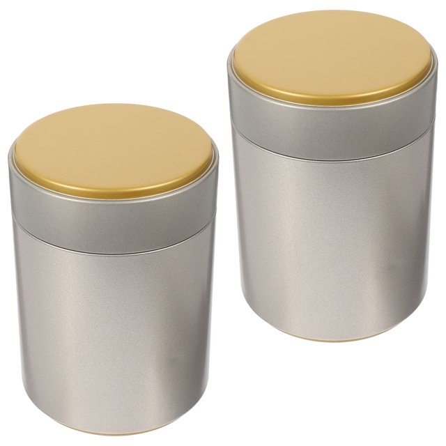 2 Pcs Tinplate Tea Metal Container with Lid Candy Holder The Coffee ...