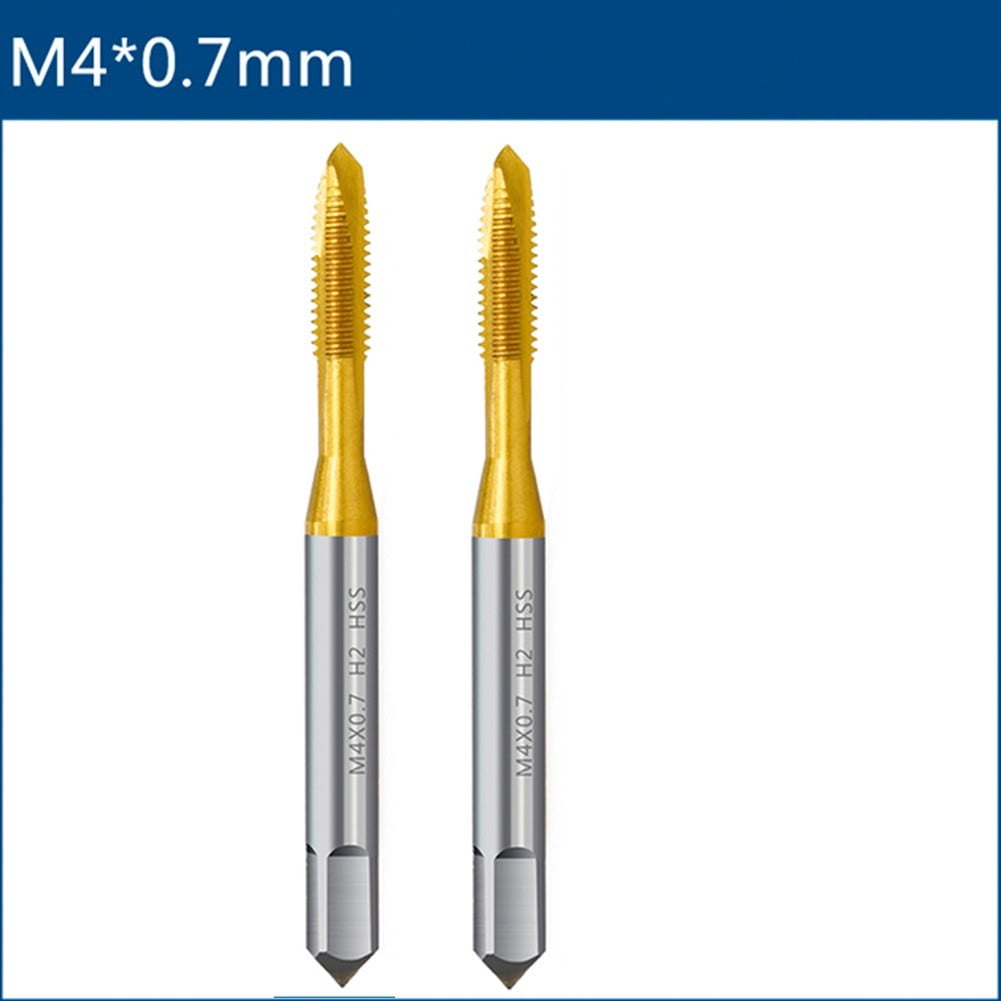 2 Pcs Titanium Coating Screw Thread Tap Drill Bit M4 Metric Straight ...