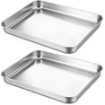 2 Pcs Toaster Oven Pans for Baking, 10 x 8 x 1 Inch Stainless Steel ...