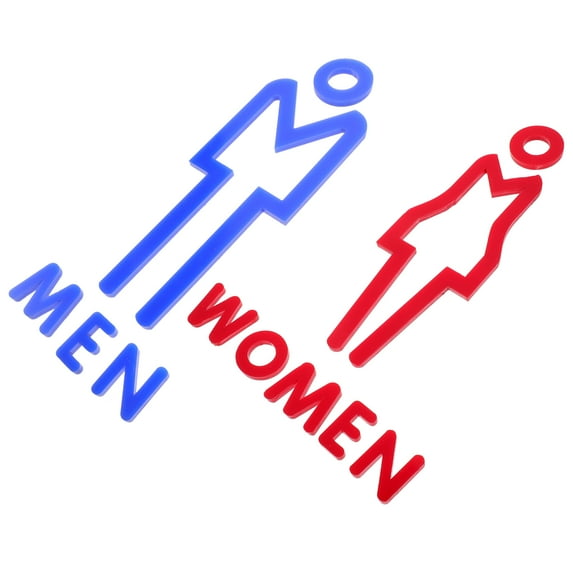 2 Pcs Toilet Door Sign Restroom Board Men and Women - Walmart.com