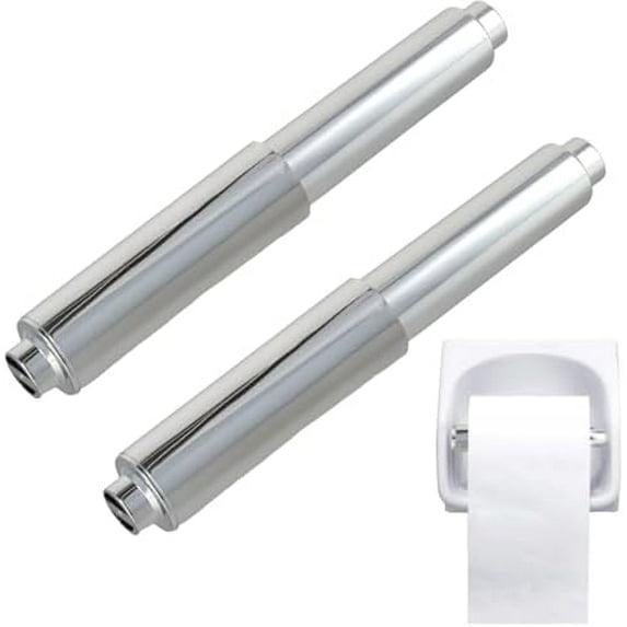 2 Pcs Toilet Paper Spring Rod, Roller Holder Stainless Steel Premium ...