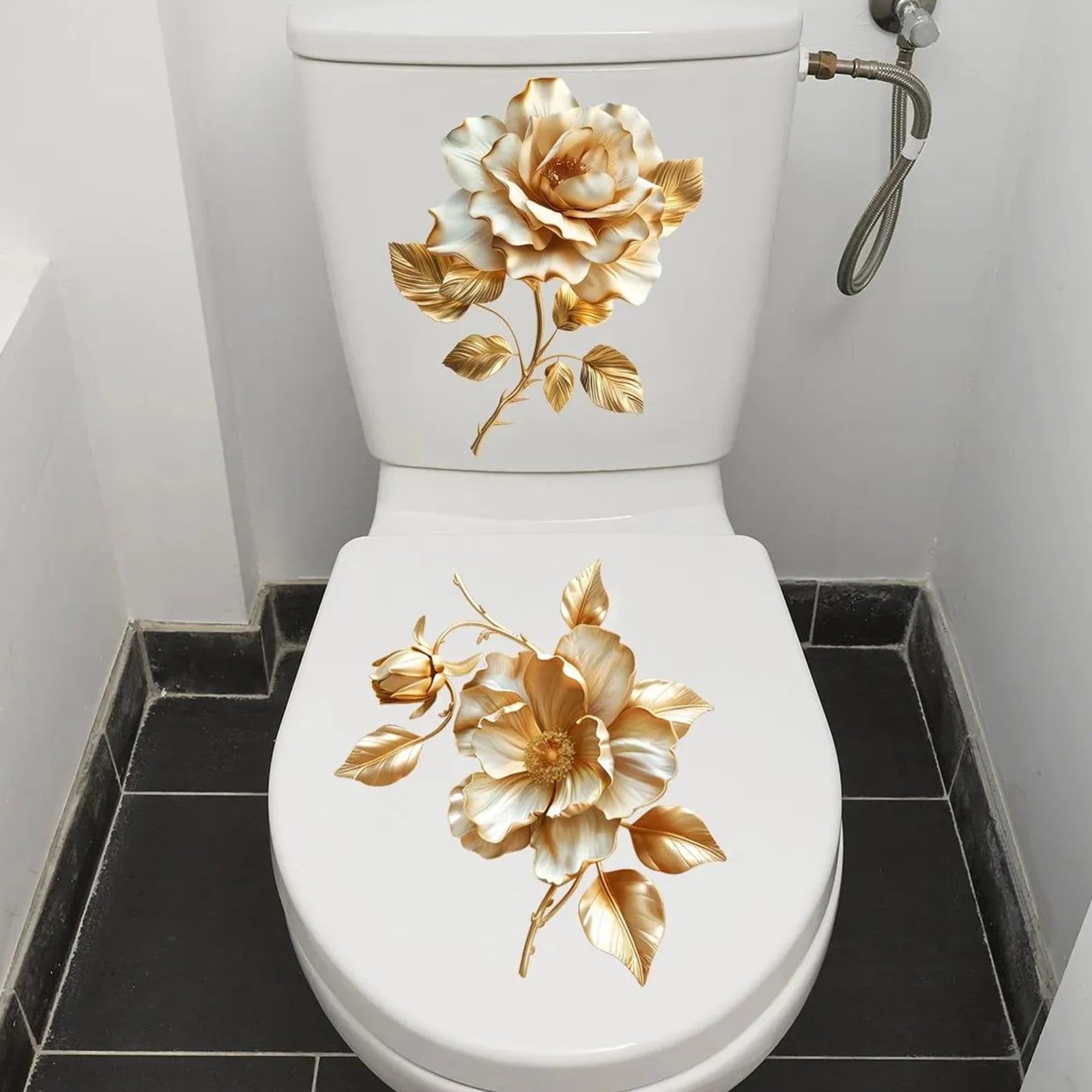 2 Pcs Toilet Stickers For Bathroom, Toilet Lid And Tank Decorative ...