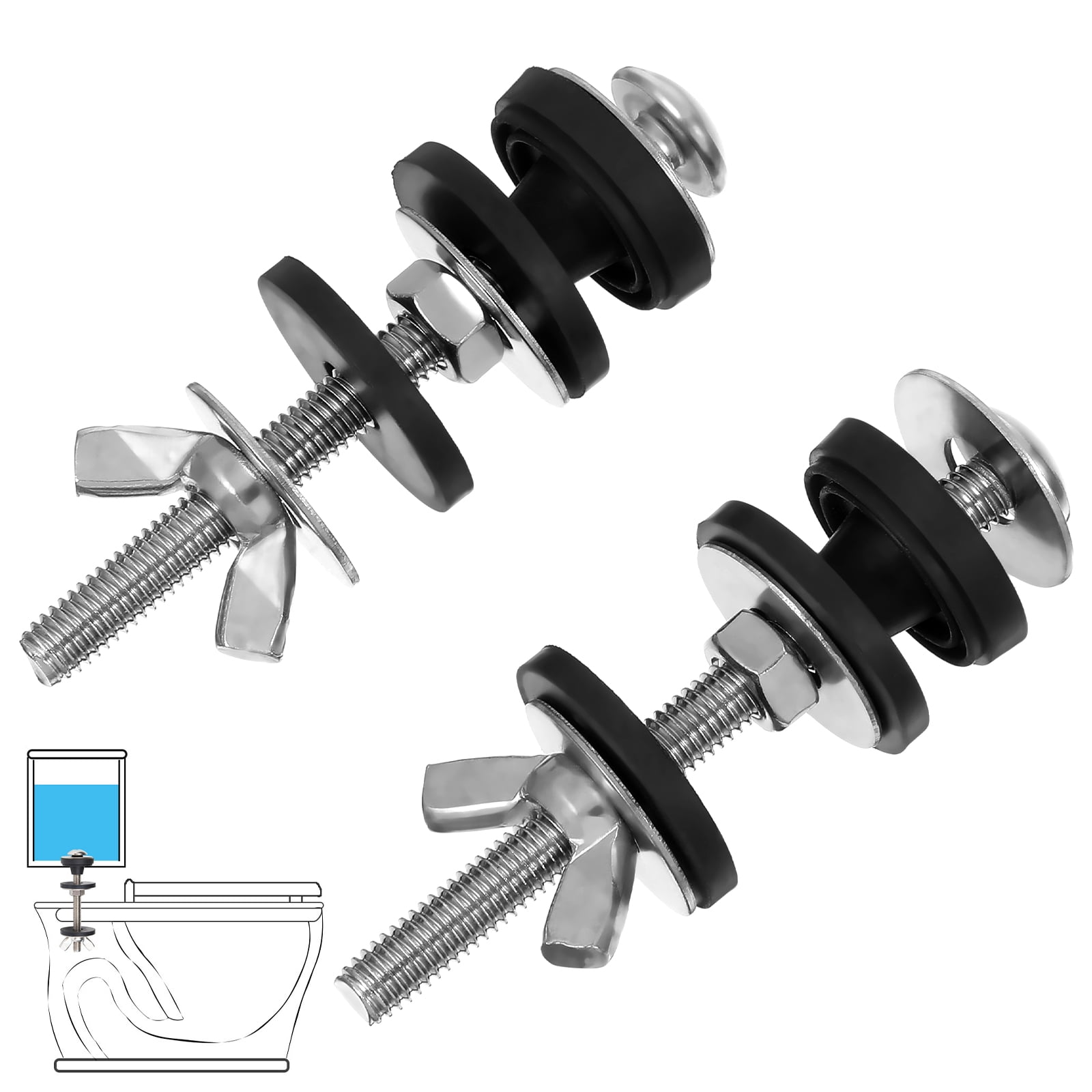COMPUKAS Stainless Steel Toilet Tank Bolts For Homeowners 2.75X0.47X0 ...