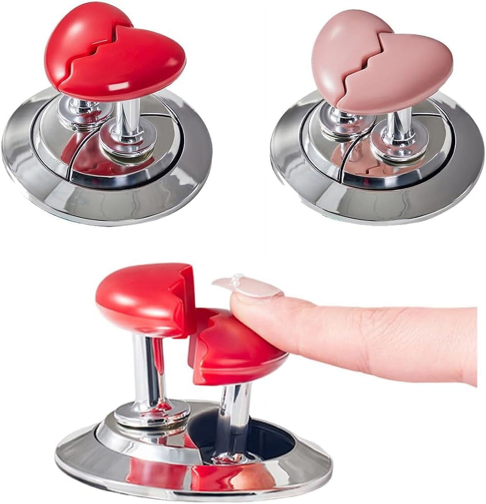 2 Pcs Toilet Tank Button Assistant, Broken Heart Shaped, Toilet Cute ...