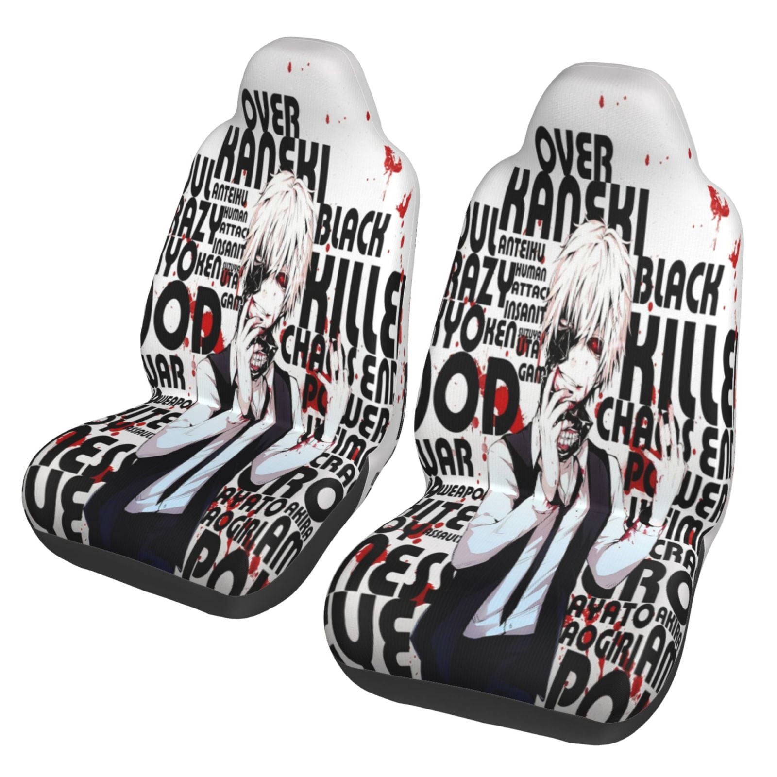 2 Pcs Tokyo Ghoul Car Seat Covers Cartoon Car Interior Seat Accessories ...