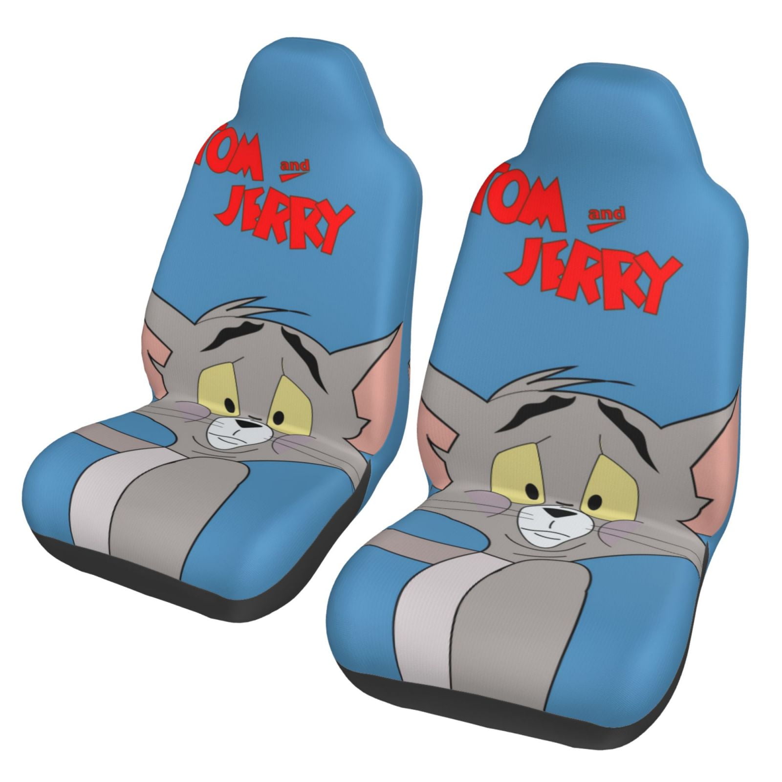 2 Pcs Tom Cat Jerry Cute Car Seat Covers Vehicle Seat Protector ...