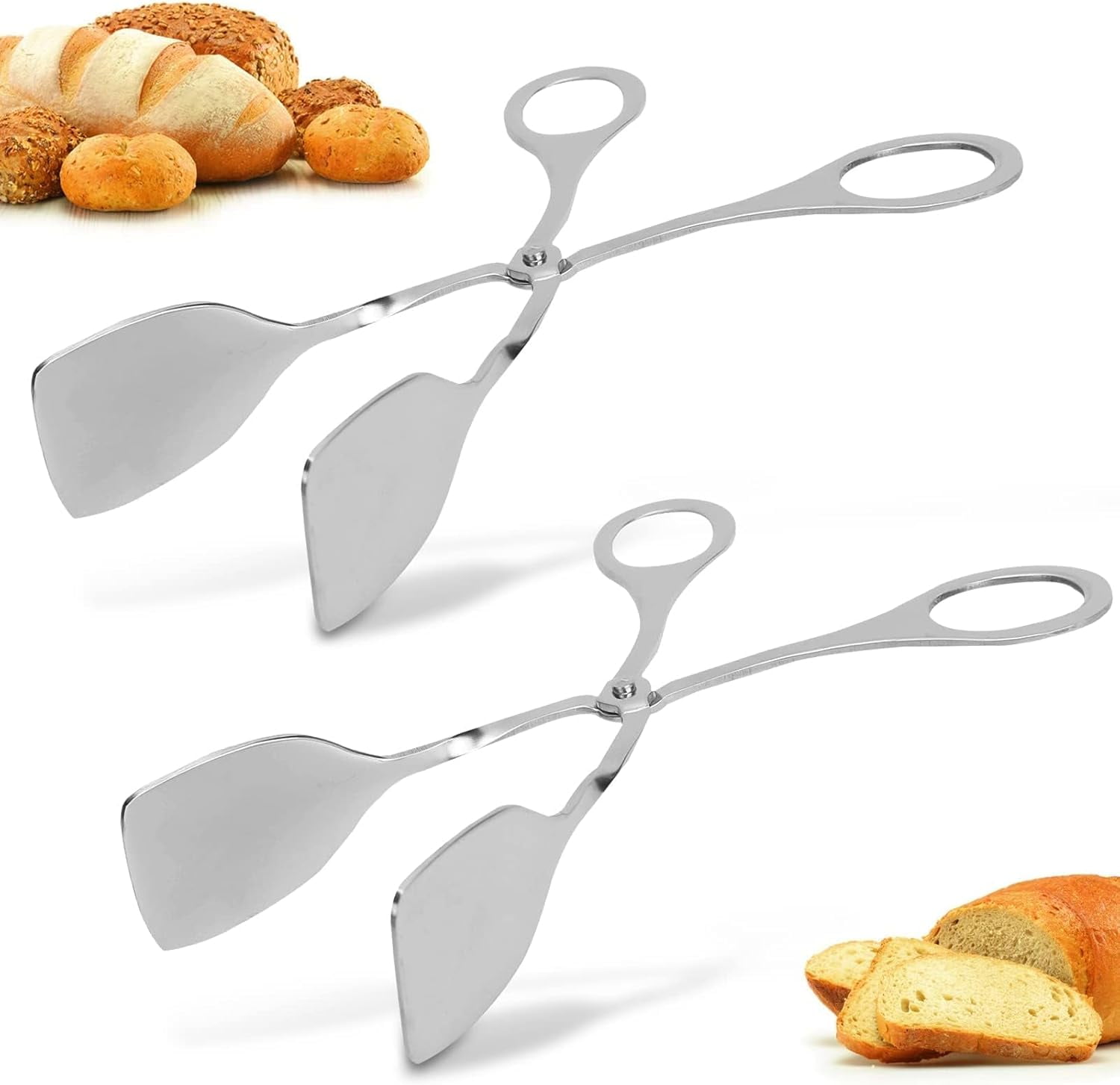 2 Pcs Tongs for Serving Food, Serving Tongs Stainless Steel Buffet ...