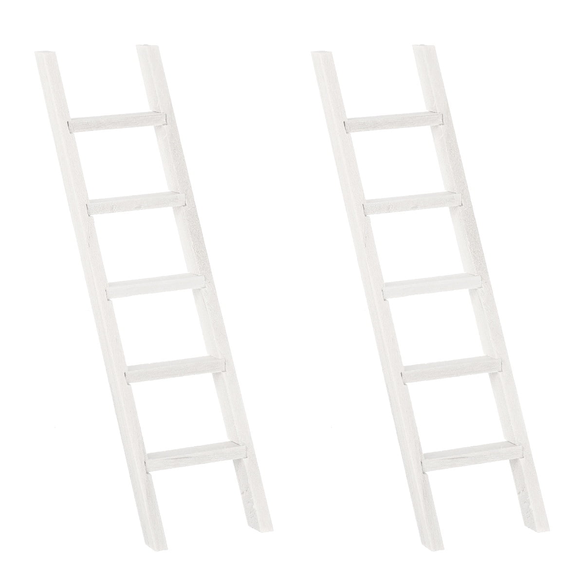 2 Pcs Wooden Mini Ladder Railing Dollhouse Stairs Child White - Walmart.com