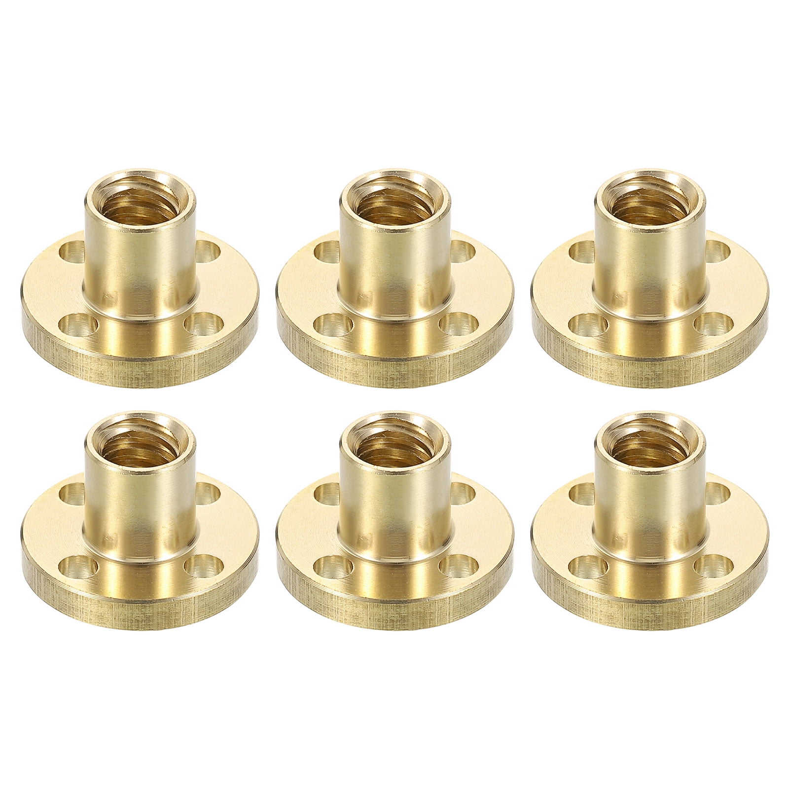 Uxcell 6Pcs Tr8x4 Screw Brass Nut(2mm Pitch, 2 Start, 4mm) - Walmart.com