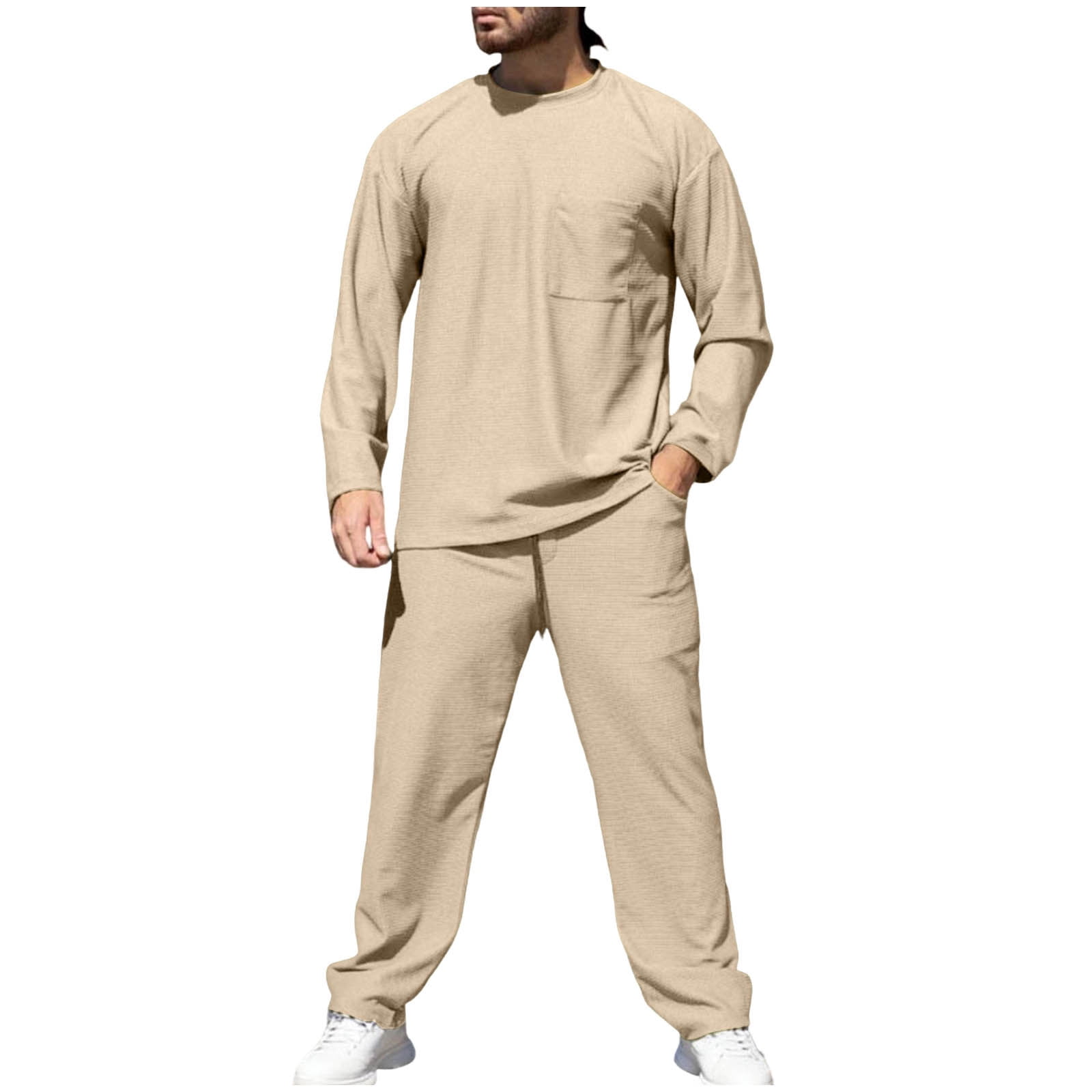 2 Pcs Track Suits for Men Set Drawing Athletic Long Sleeve Shirt and ...
