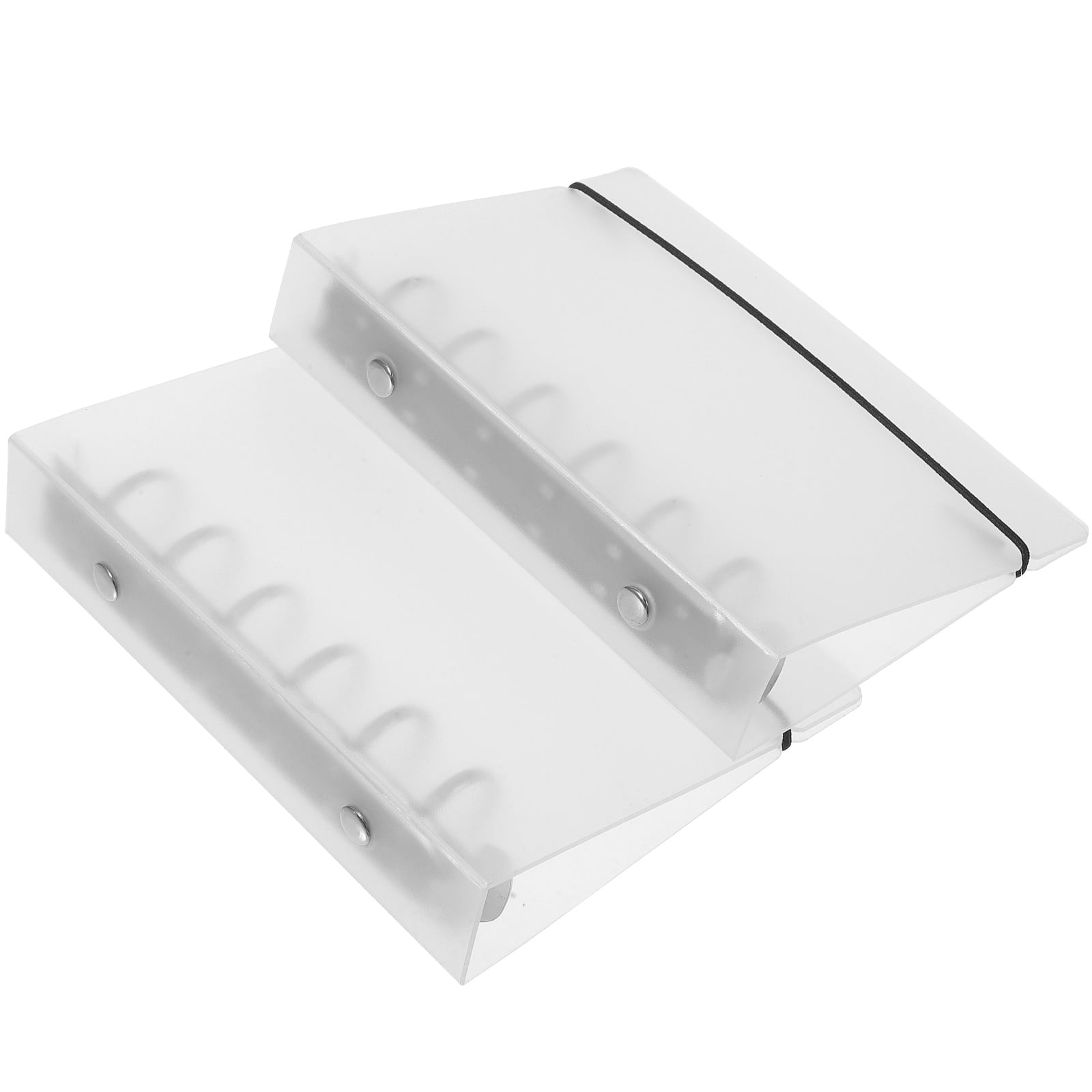 2 Pcs Transparent Loose-leaf Book Binder Plastic Adjustable Organizer ...