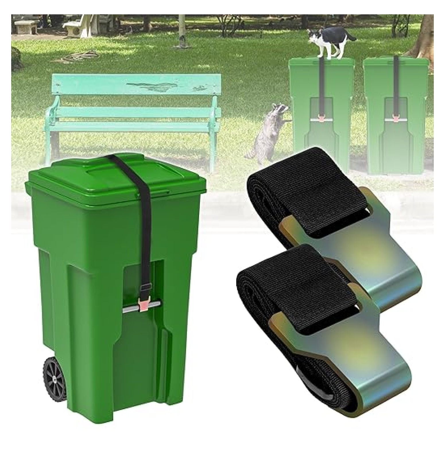 2 Pcs Trash Can Locks for Animals, Outdoor Trash Can Lid Lock Bear ...