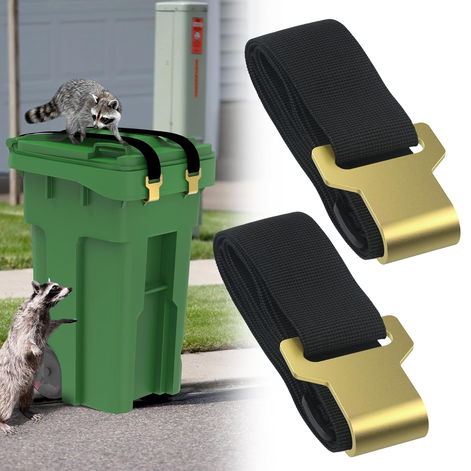 2 Pcs Trash Can Locks for Animals,Garbage Lid with Metal Claw ...