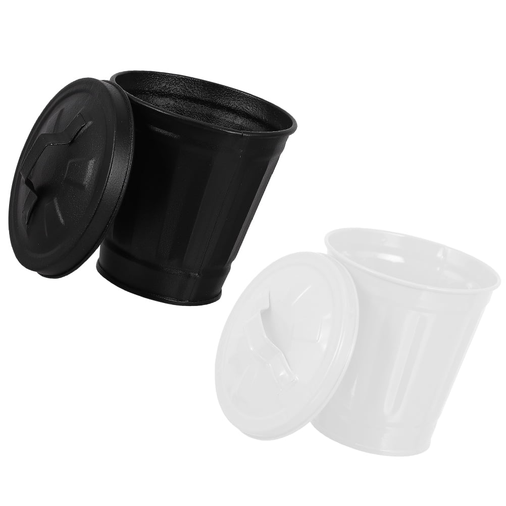 2 Pcs Trash Can for Car Garbage Recycling Cubes Containers with Lids ...