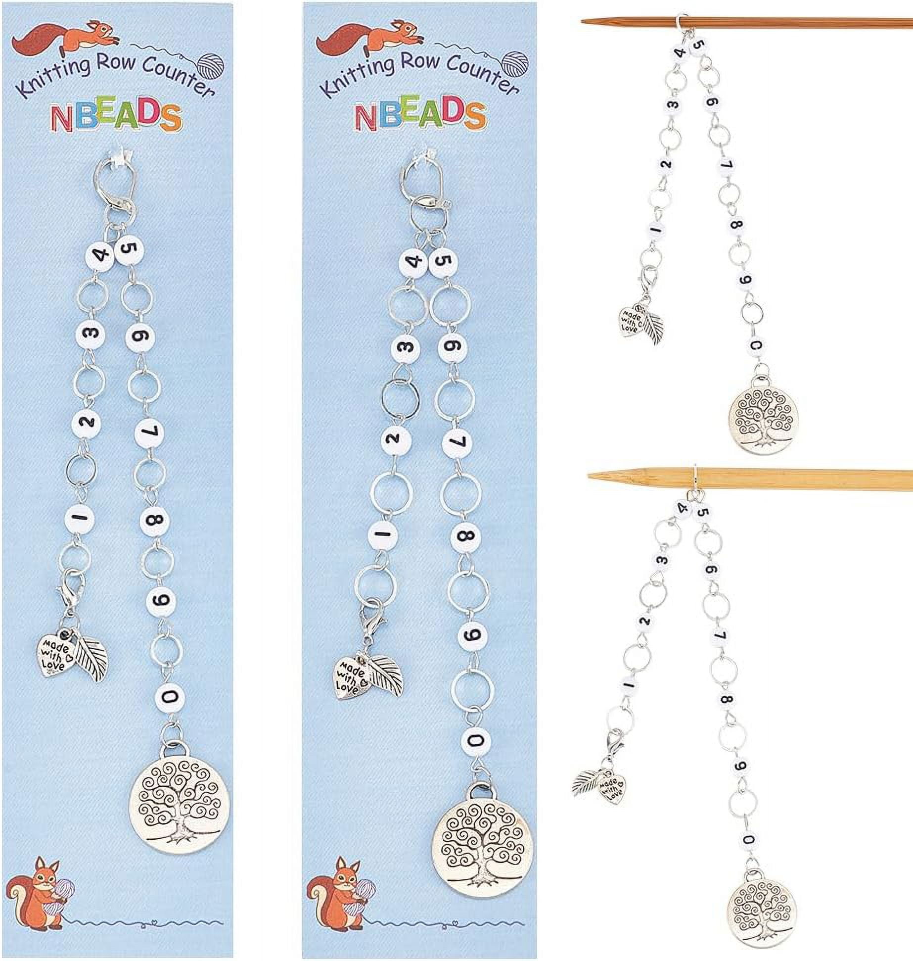 2 Pcs Tree of Life Knitting Row Counter Chains Number Beads Row Counter ...