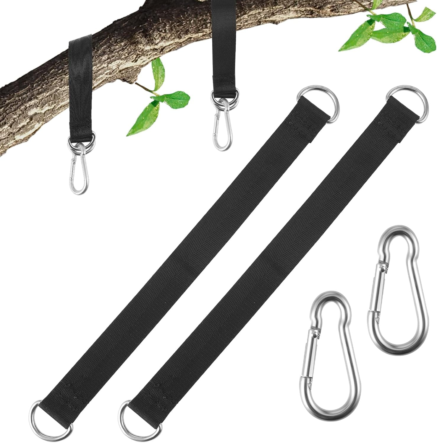 2 Pcs Tree Swing Straps, Hammock Hanging Kit, Adjustable Tree Swing ...